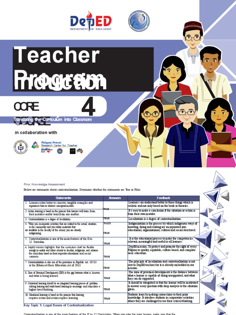 New Tip Course 4 Answers | PDF | Learning | Curriculum