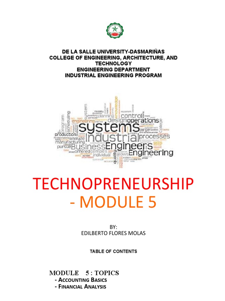 Technopreneurship: - Module 5 | PDF | Debits And Credits | Price ...
