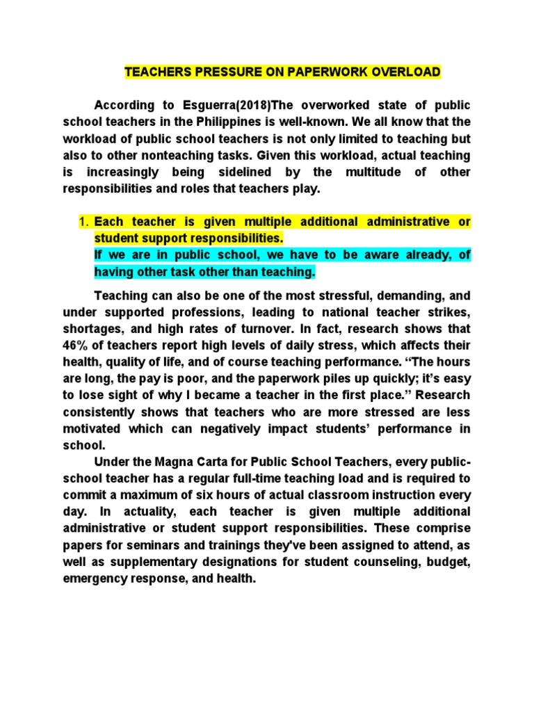 Reducing Teacher Paperwork Overload | PDF | Teachers | Workload