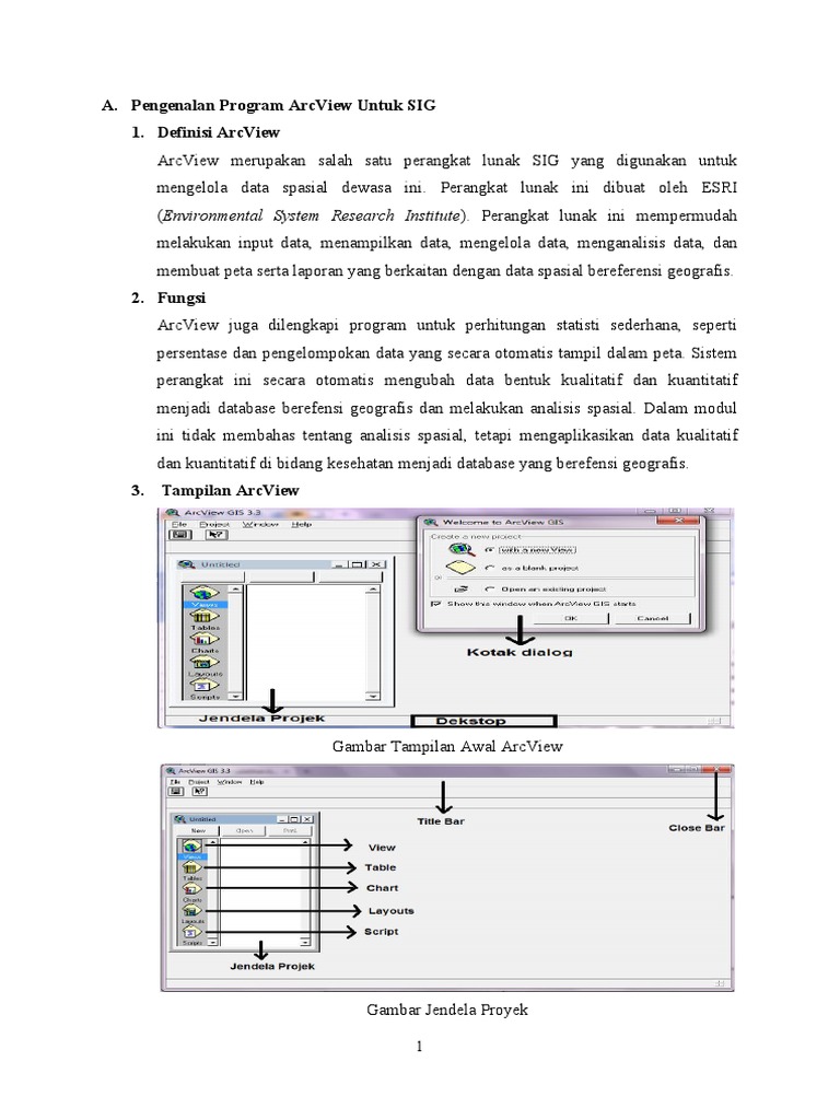 Fungsi dan Penggunaan ArcView SIG | PDF | Metode & Bahan Ajar | Seni