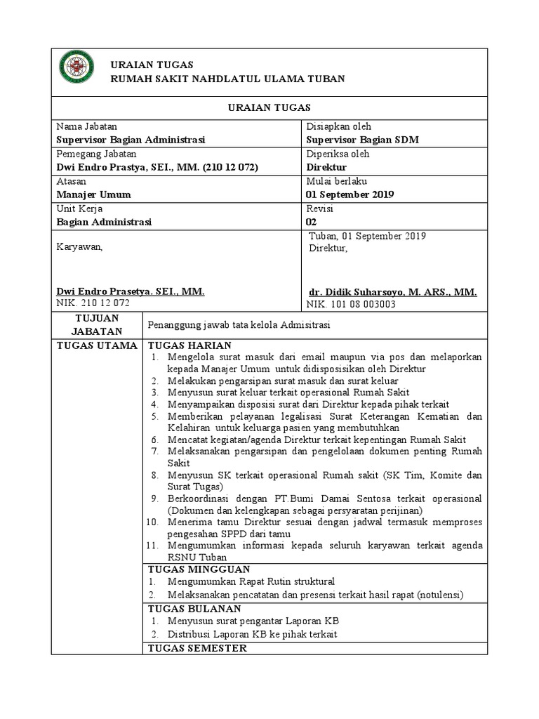 4.3 Urgas SPV Bagian Administrasi | PDF