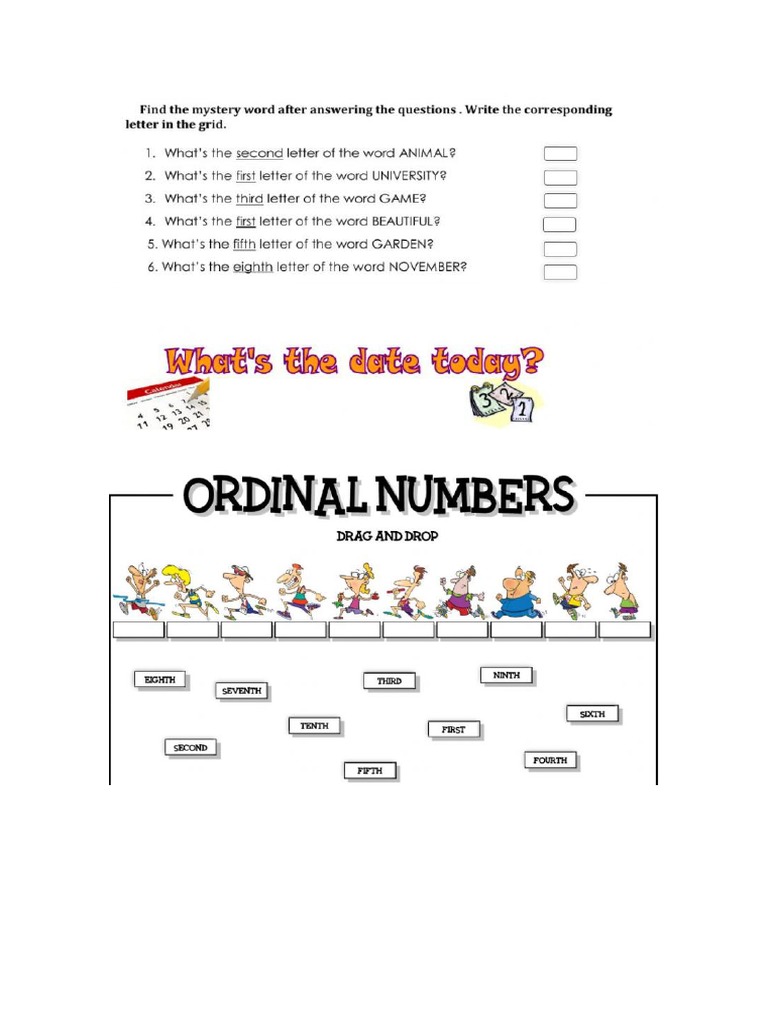 Ordinal Numbers Practice | PDF