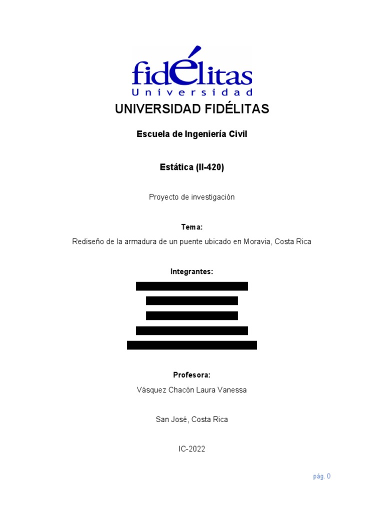 Proyecto Final Estática | Descargar gratis PDF | Diseño | Puente