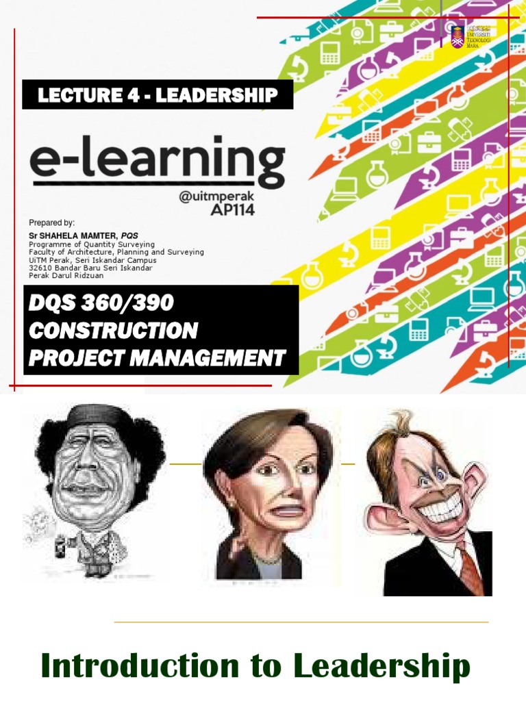 DQS 360/390 Construction Project Management: Lecture 4 - Leadership | PDF | Leadership | Power ...