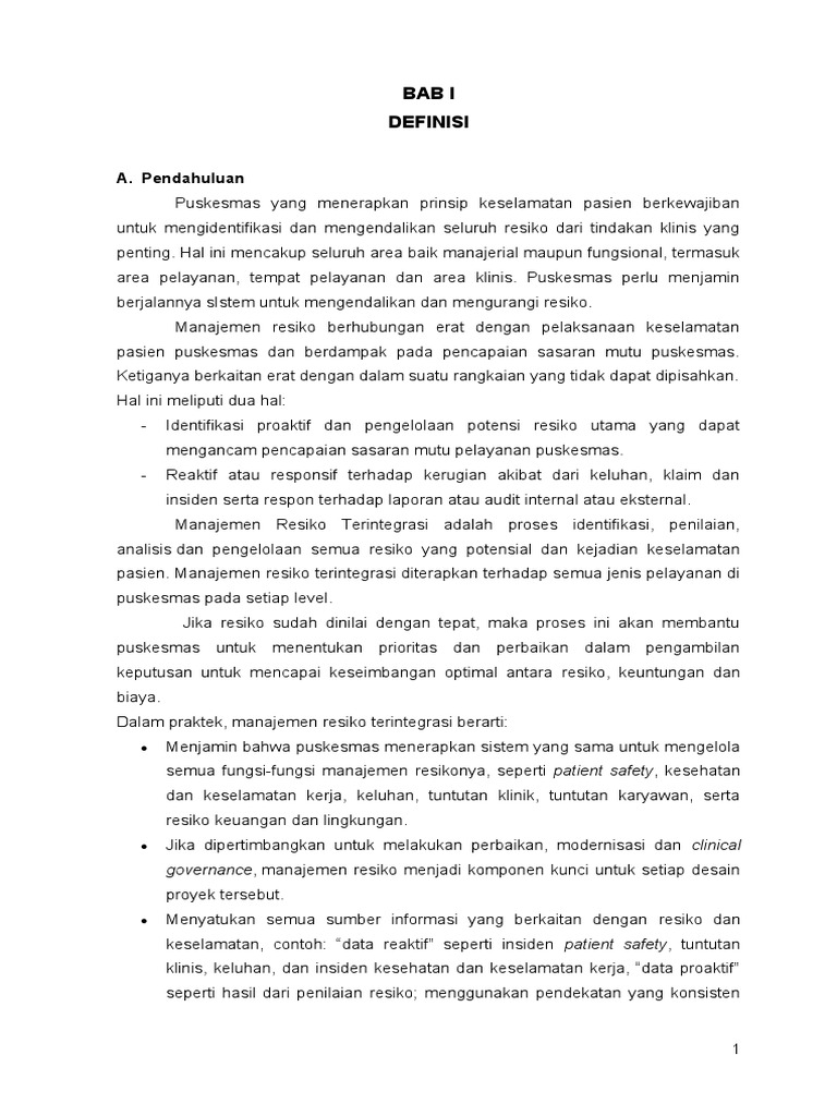 Panduan Manajemen Resiko Klinis Pdf
