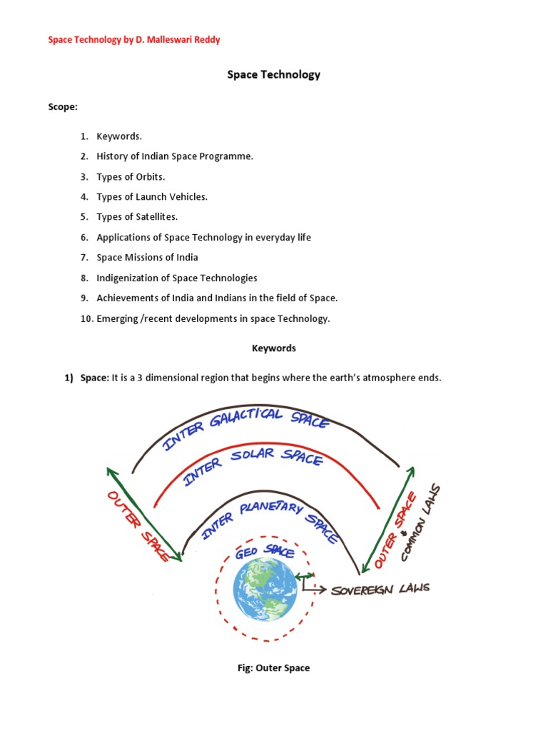 Space Technology NOTES | PDF | Satellite | Astronautics