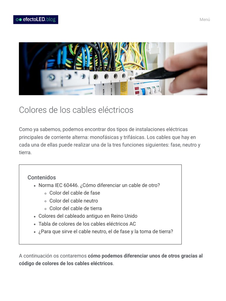 El Código de Colores de Los Cables Eléctricos | Descargar gratis PDF ...