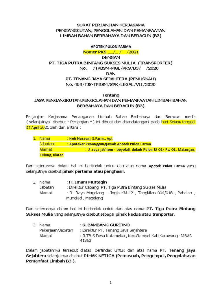 Contoh Mou New Apotek Pulon Farma Pdf