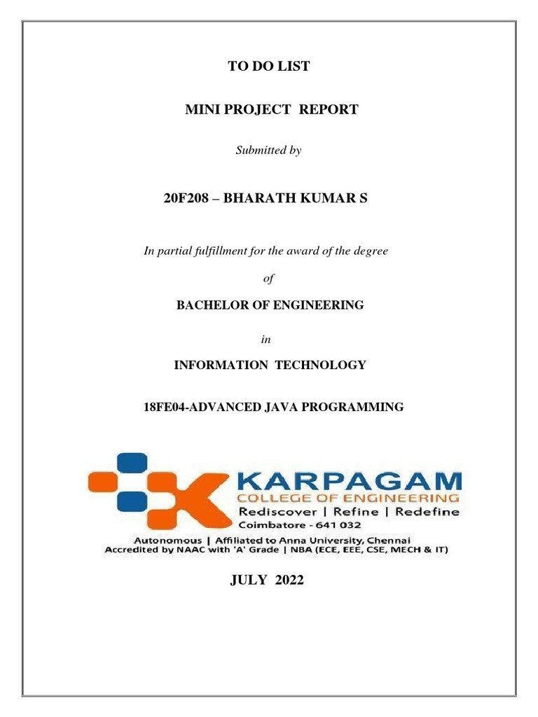 20f208 Java Mini Project Merged Pdf Method Computer Programming Class Computer 