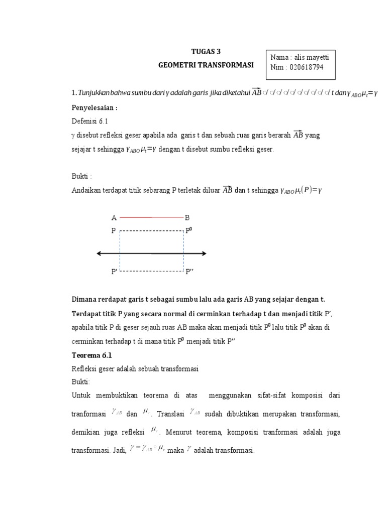 Tugas 3 Geometri Transformasi | PDF | Metode & Bahan Ajar