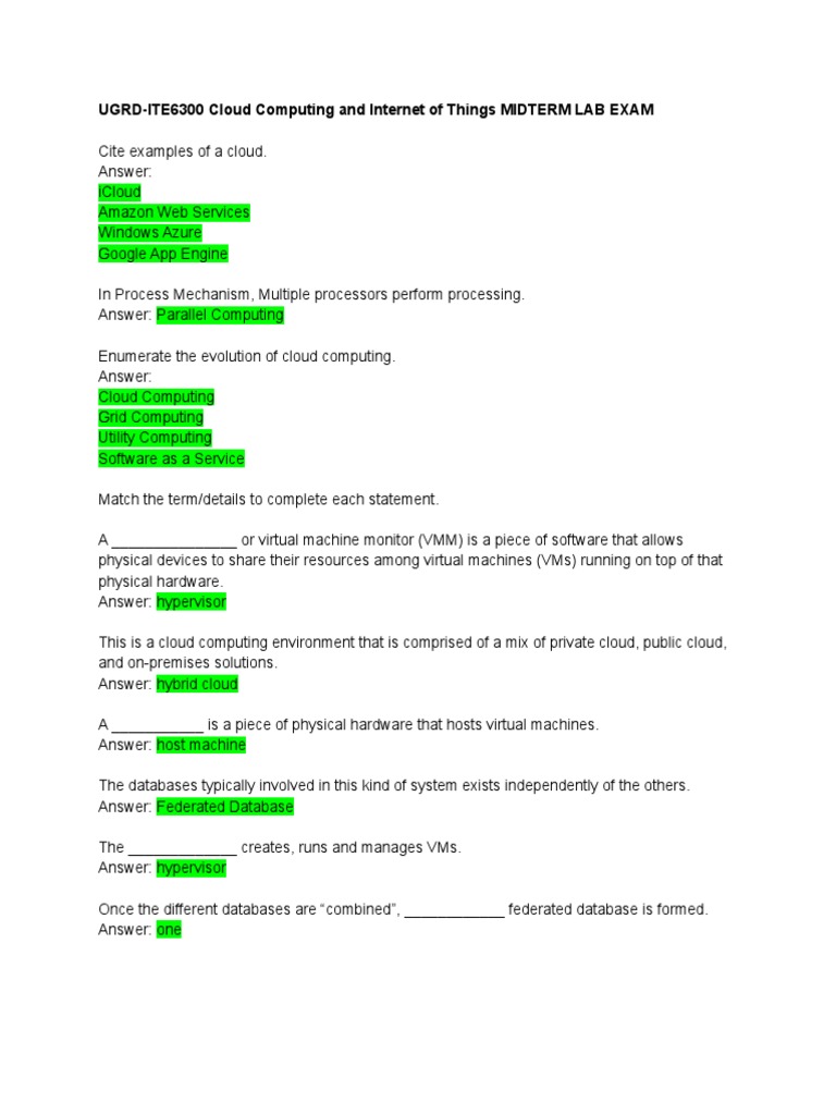 UGRD-ITE6300 Cloud Computing and Internet of Things MIDTERM LAB EXAM ...
