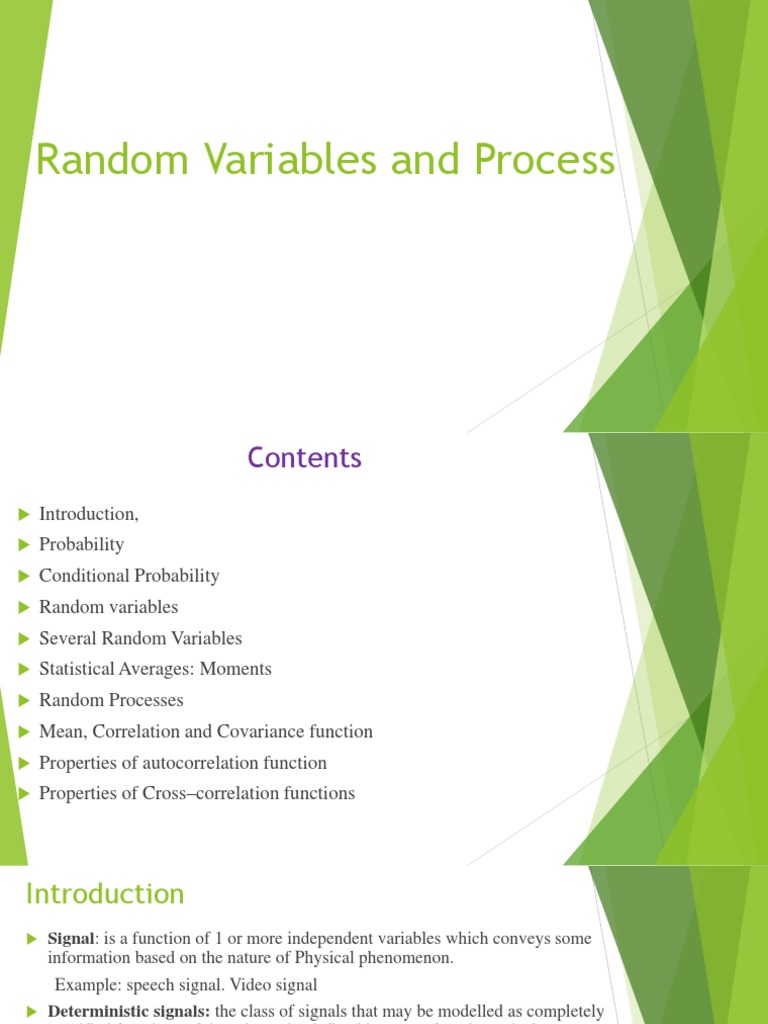 Random Variables and Process | PDF | Probability Density Function | Random Variable