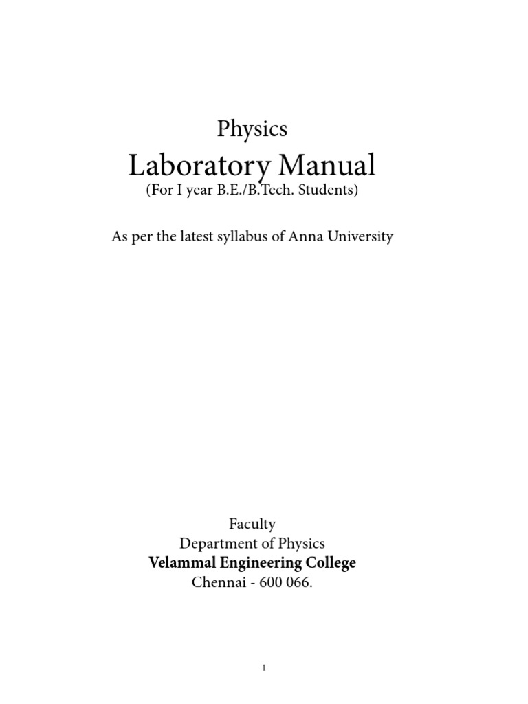 Laboratory Manual: Physics | PDF | Metrology | Optics