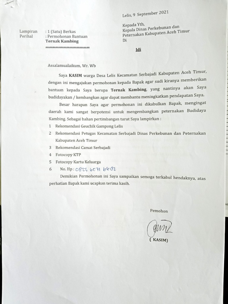 Contoh Proposal Permohonan Bantuan Ternak Kambing | PDF Contoh Proposal Permohonan Bantuan Ternak Kambing | PDF