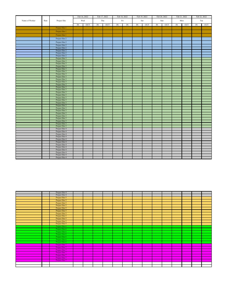 Daily Time Record Template | PDF | Art