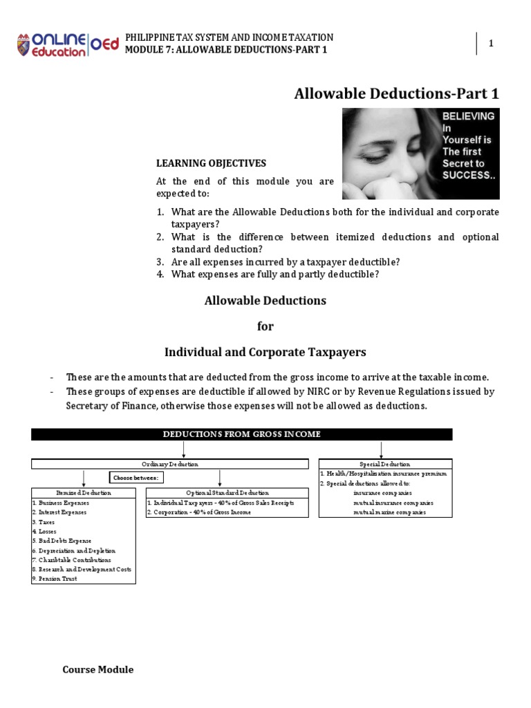 Tax Deductions for PH Taxpayers | PDF | Tax Deduction | Taxes