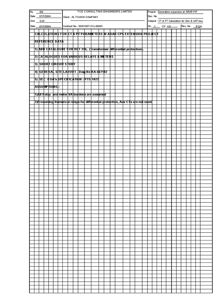 CT & PT Calculations | PDF | Electrical Resistance And Conductance ...