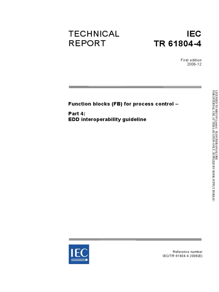 IEC TR 61804-4-2006 | PDF | Menu (Computing) | International ...