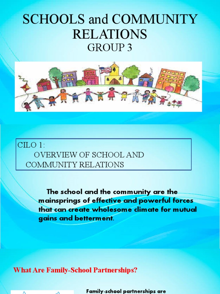 Group 3 (Cilo 1) Overview of The School and Community Relations | PDF ...