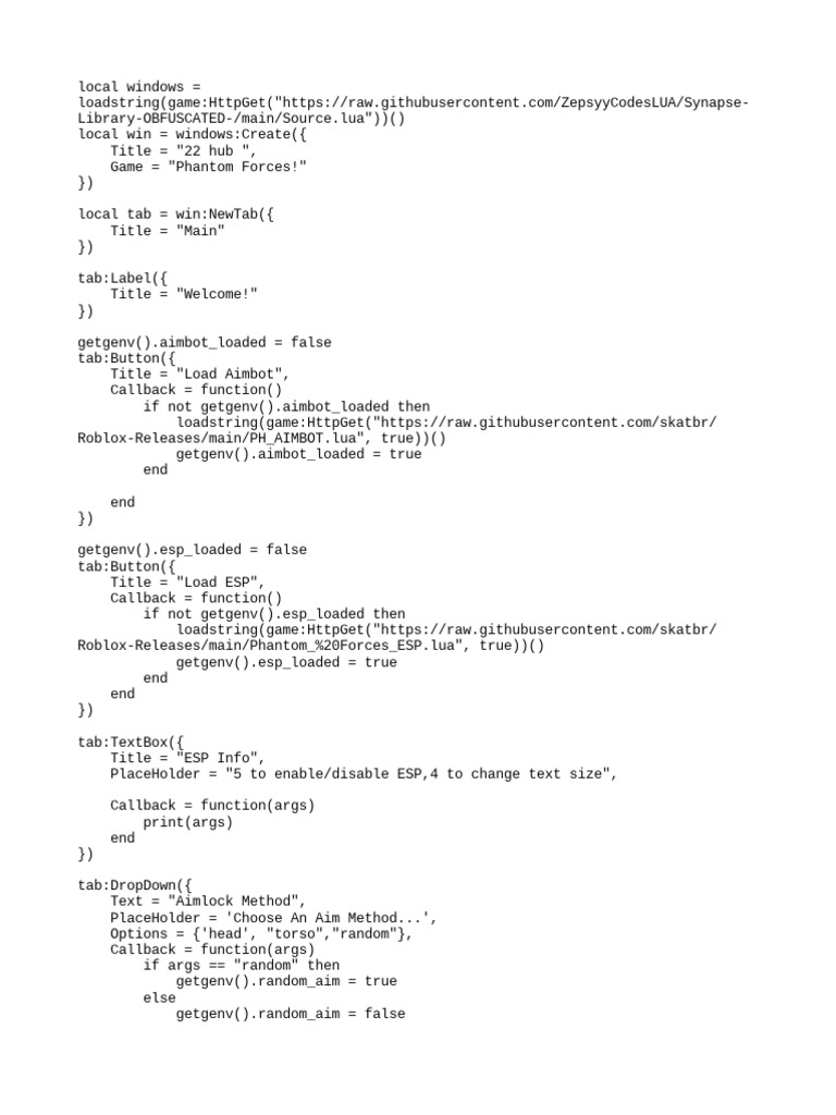 Phantom Forces 22 HUB - FREE TO USE - AIMBOT & MORE! | PDF | Ibm Pc Compatibles | Software