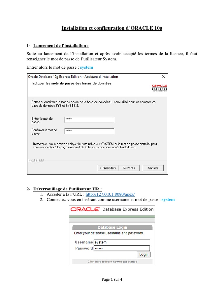 Installation Oracle 10g | PDF | Affaires