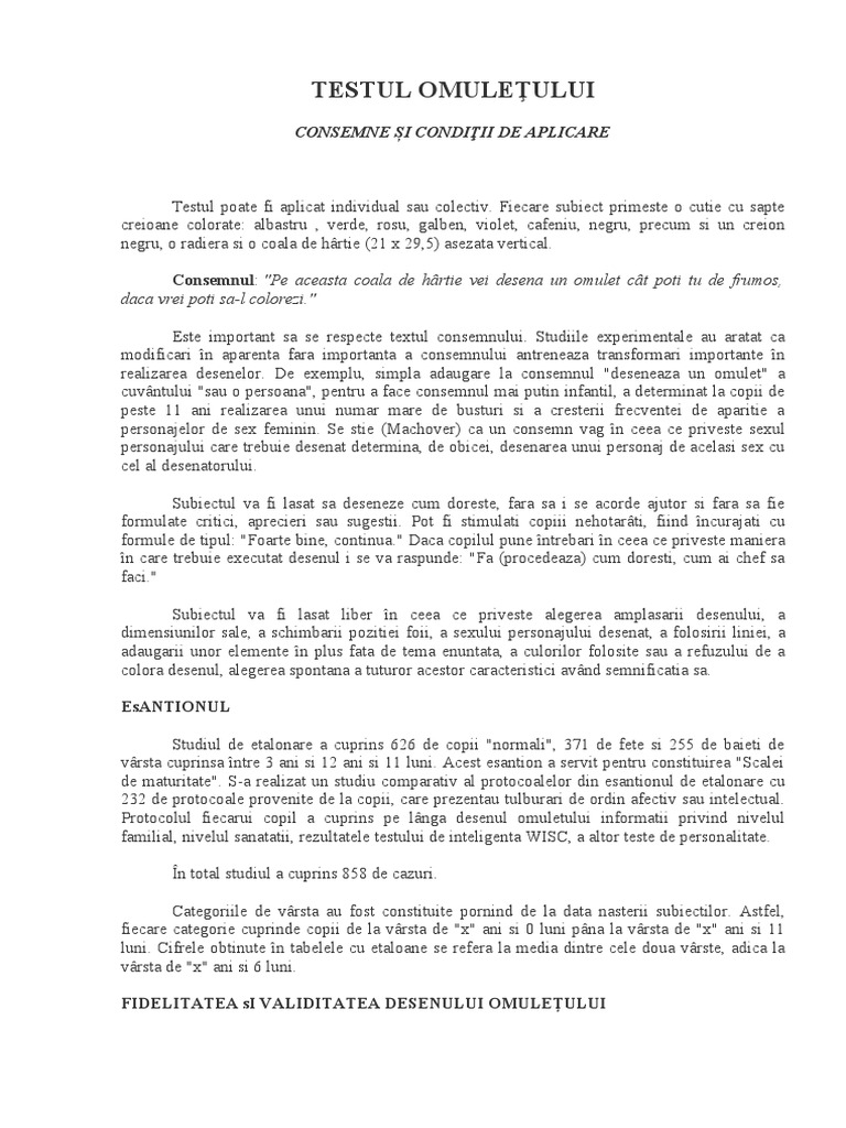 Testul Omuleţului | PDF
