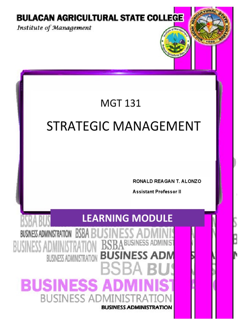 Module 1 - Introduction To Strategic Management | PDF | Strategic ...