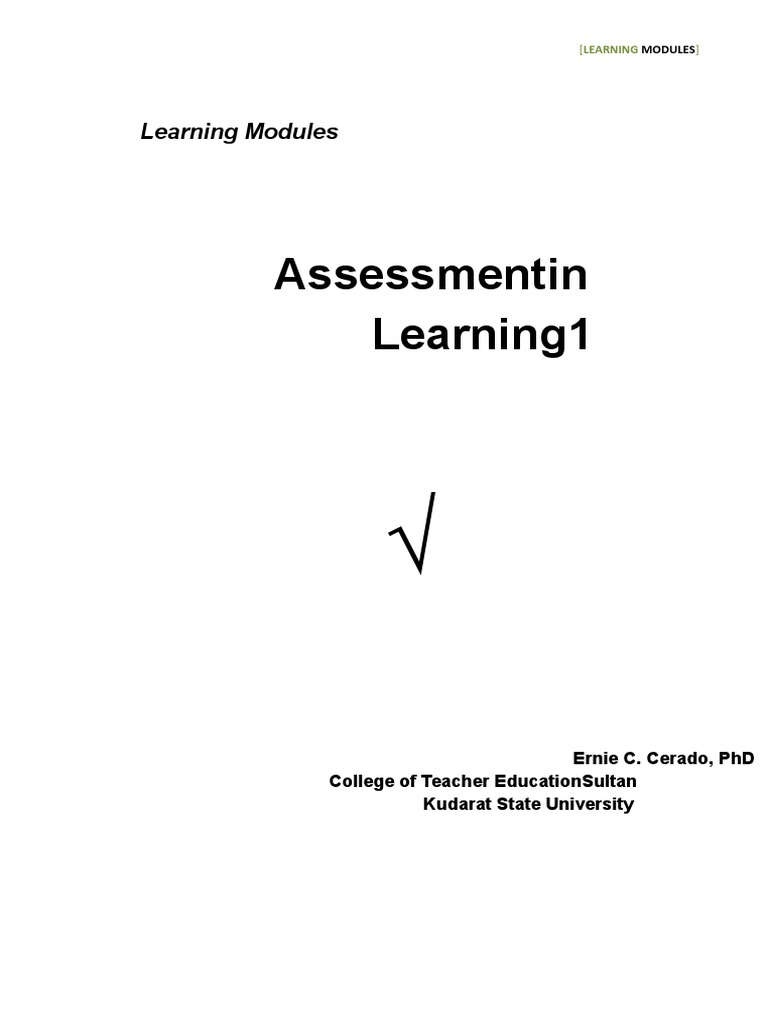 Module 1 Assessment of Learning (1) | PDF | Educational Assessment ...