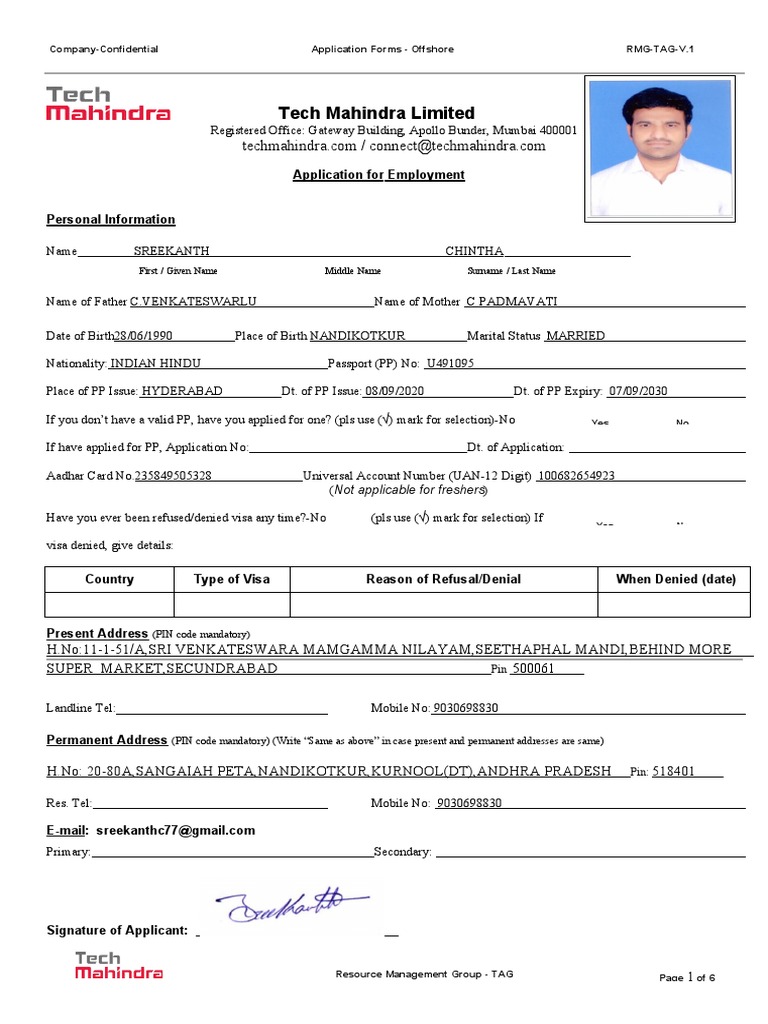 Application Form & BV Consent - Updated | PDF