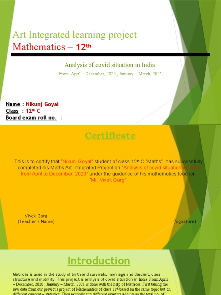 Nikunj Goyal Maths AIL | PDF | Matrix (Mathematics) | Algebra