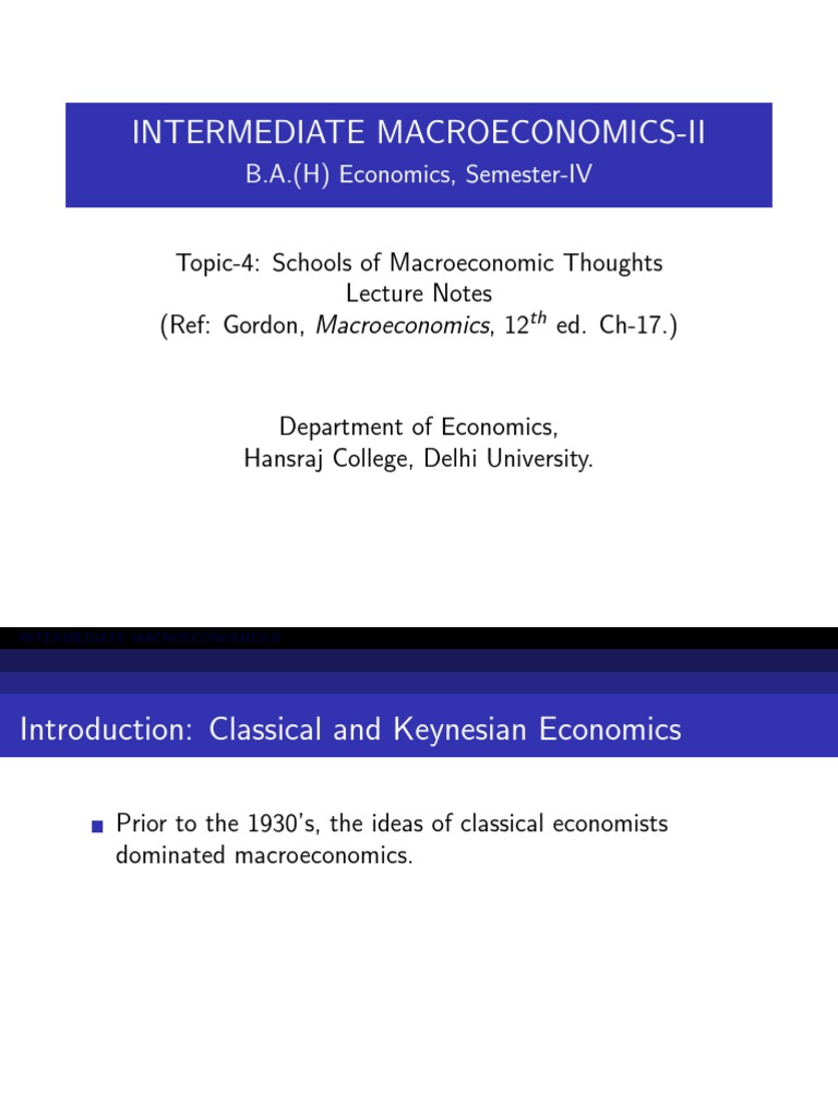 Macroeconomic Theories Overview | PDF | New Keynesian Economics ...