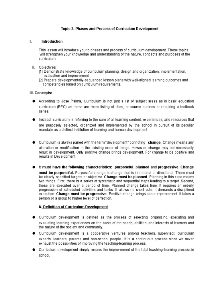 Topic 4 - Elements of The Curriculum | PDF | Curriculum | Learning