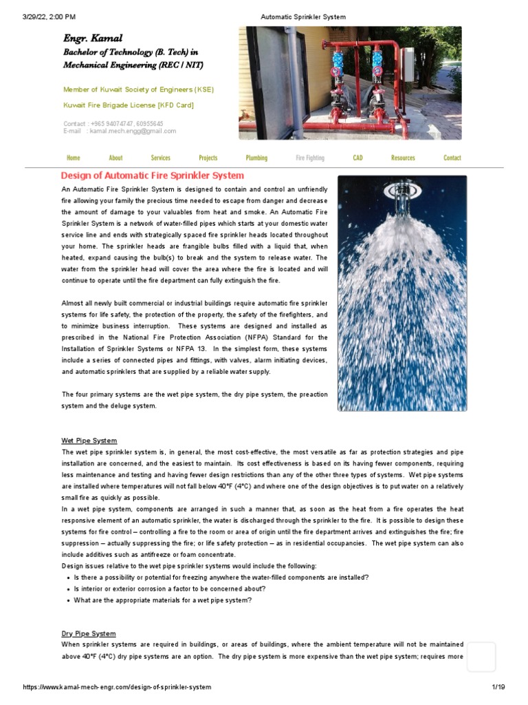 Sprinkler System Design | PDF | Fire Sprinkler System | Valve