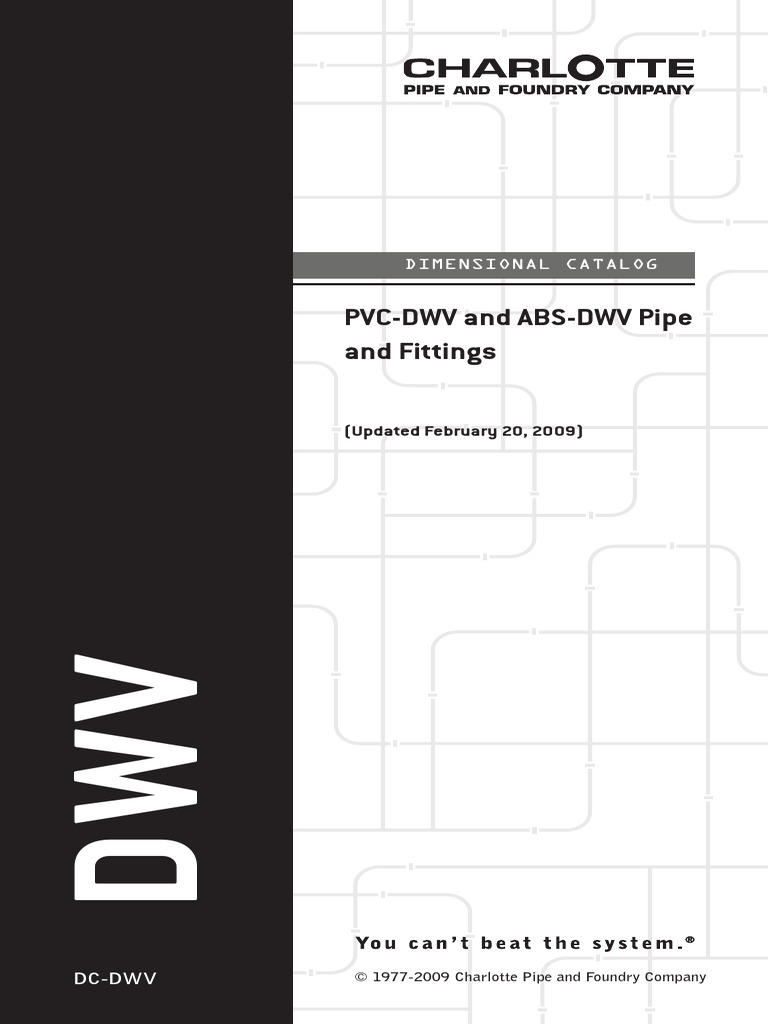 PVC-DWV and ABS-DWV Pipe and Fittings: Dimensional Catalog | PDF | Pipe ...