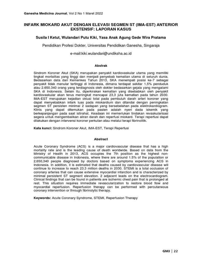4 Infark Miokard Akut Dengan Elevasi Segmen ST Anterior Ekstensif | PDF