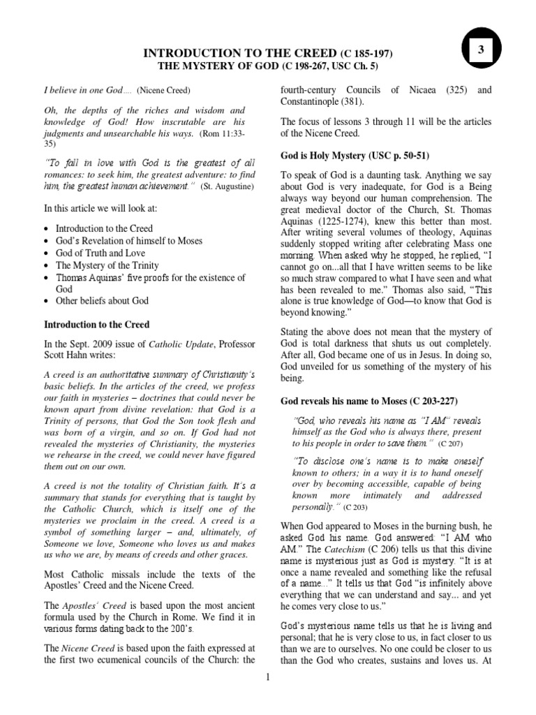 3 The Mystery of God 2016 | PDF | God The Father | Trinity