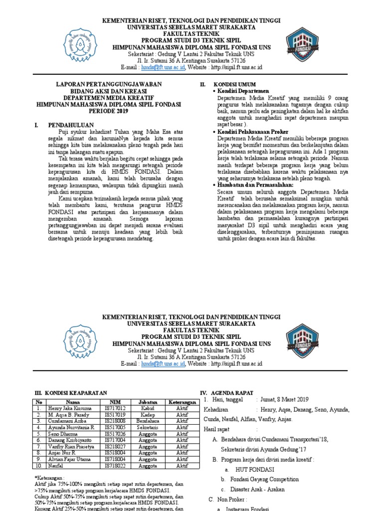 LPJ Pleno Akhir Media Kreatif | PDF | Seni