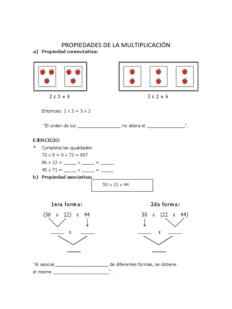Propiedades de La Multiplicación | PDF
