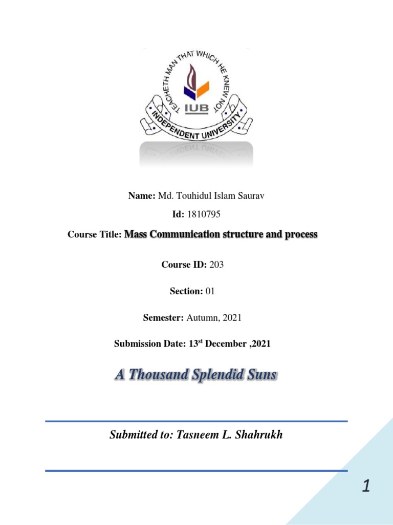 CMN 203 Book Review | PDF