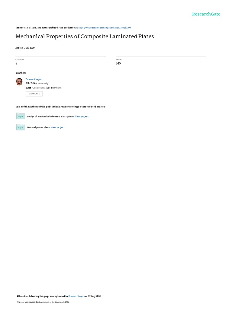 Mechanical Properties of Composite Laminated Plates | PDF | Composite ...