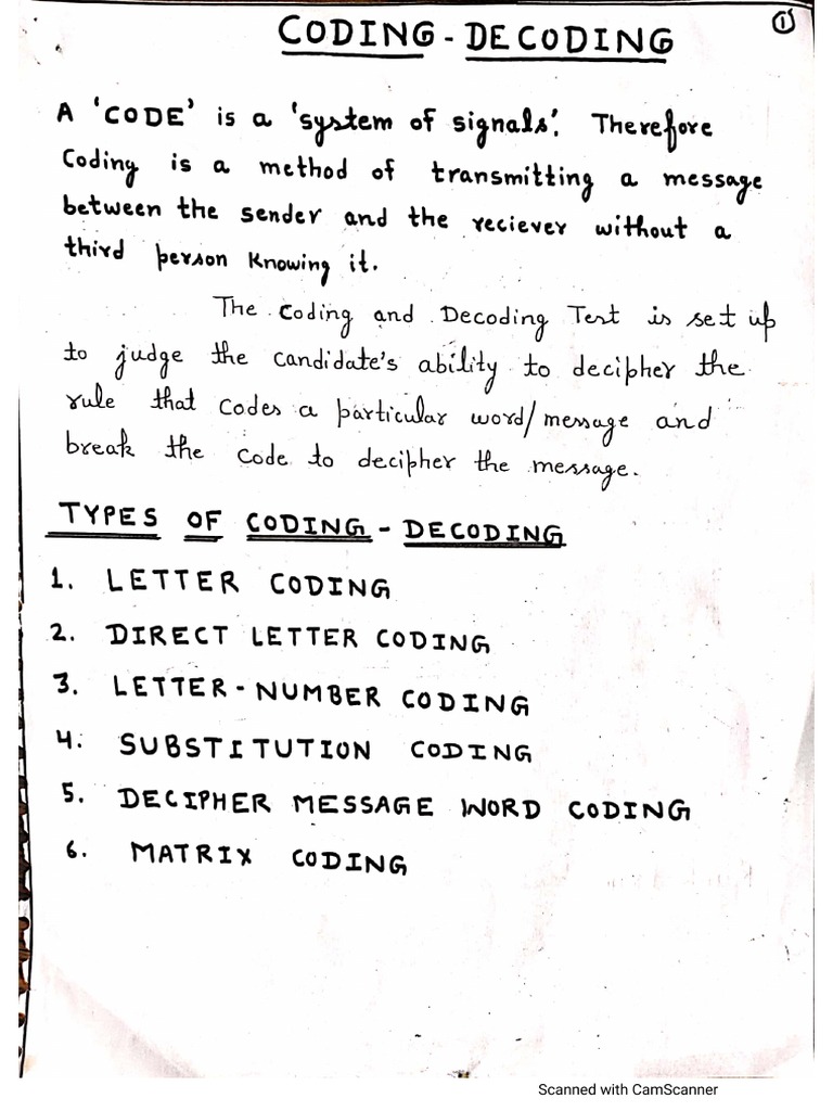 Topic - Coding Decoding | PDF