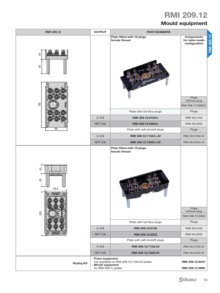 staubli_multi-coupling | PDF | Manufactured Goods | Equipment