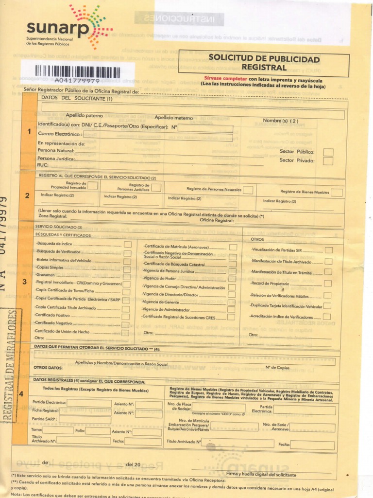 02 Formularios SUNARP | PDF | Placa de matrícula del vehículo | Propiedad