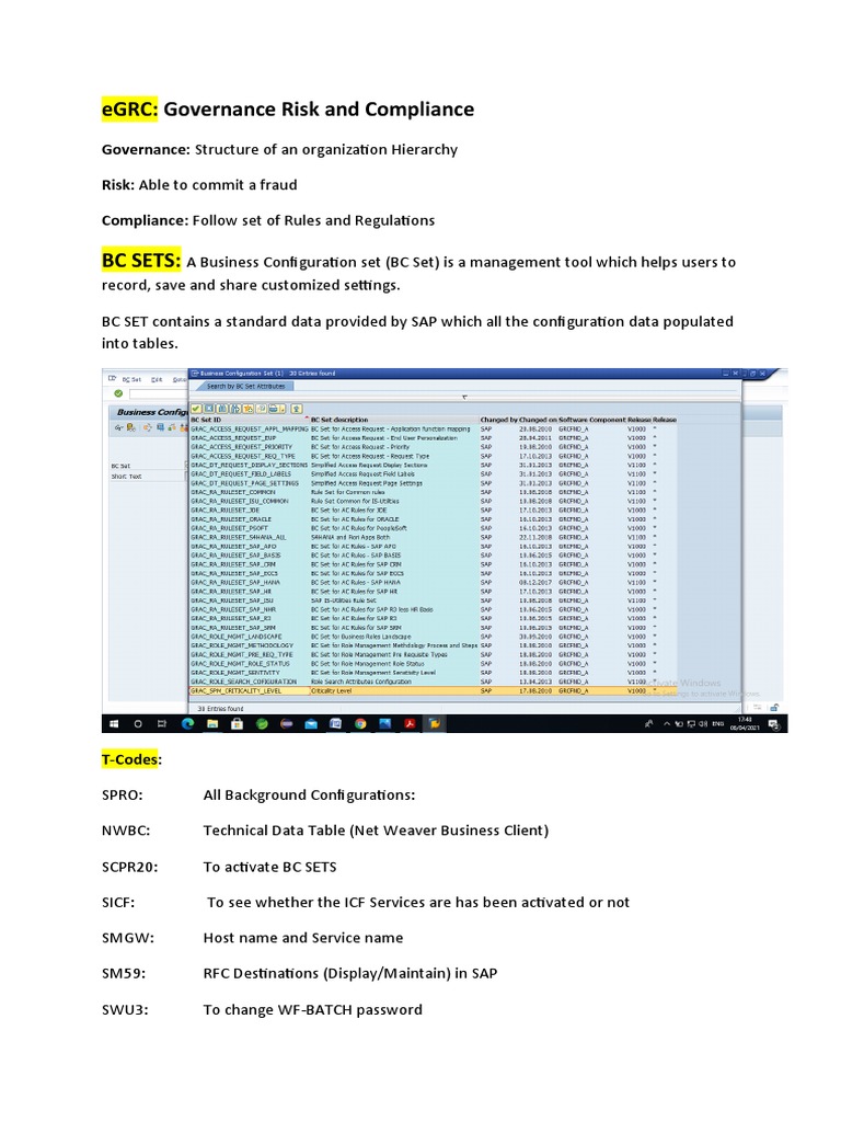 SAP GRC Governance Risk Compliance Overview | PDF | Login | Risk