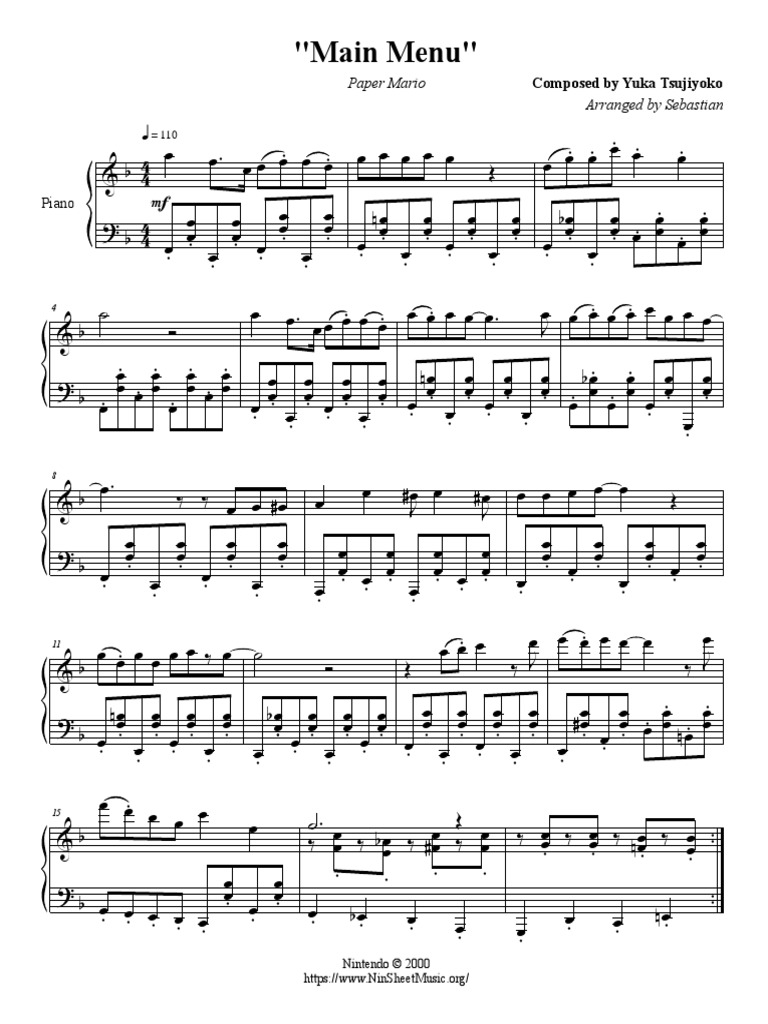 Paper Mario - Main Menu | PDF | Nintendo | Video Game Companies Of Japan