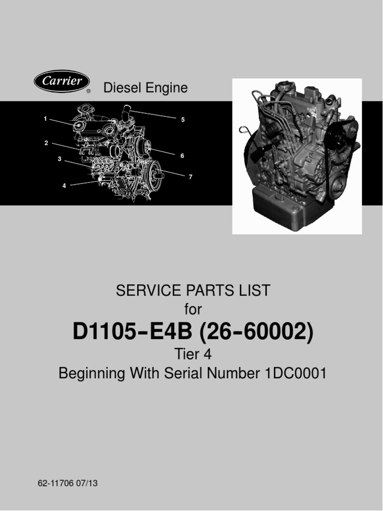 Diesel Engine: Service Parts List For | PDF | Piston | Screw