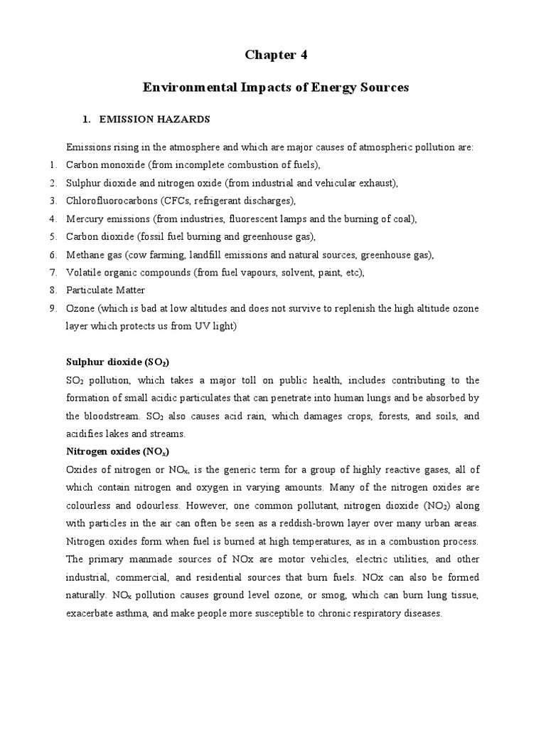 Environmental Impacts of Energy Emissions | PDF | Radioactive Waste ...