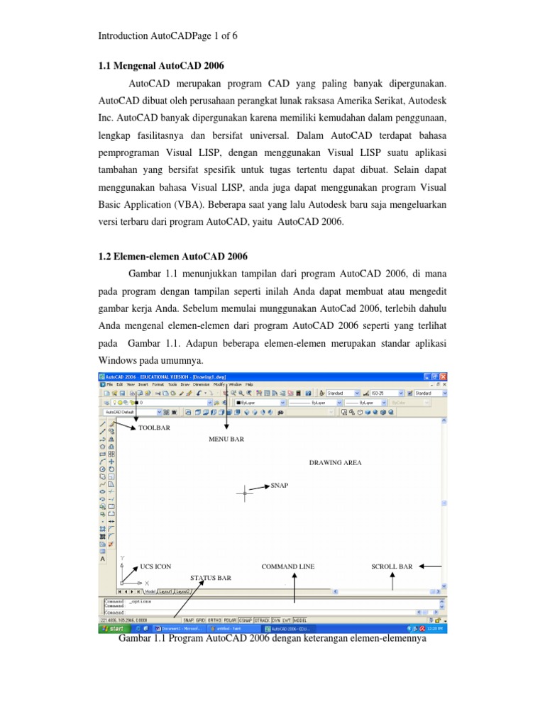 Mengenal AutoCAD 2006.1r | PDF