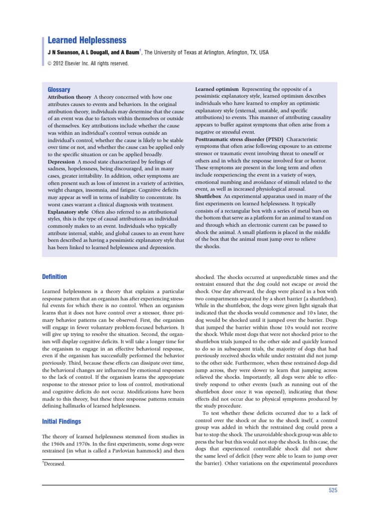 Swanson 2012 | PDF | Optimism | Psychological Trauma