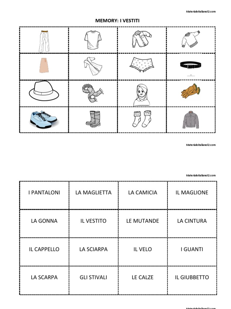 Memory Vestiti 1 | PDF